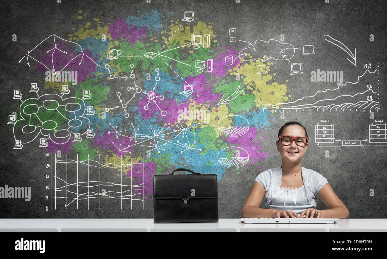 Little school genius Stock Photo - Alamy