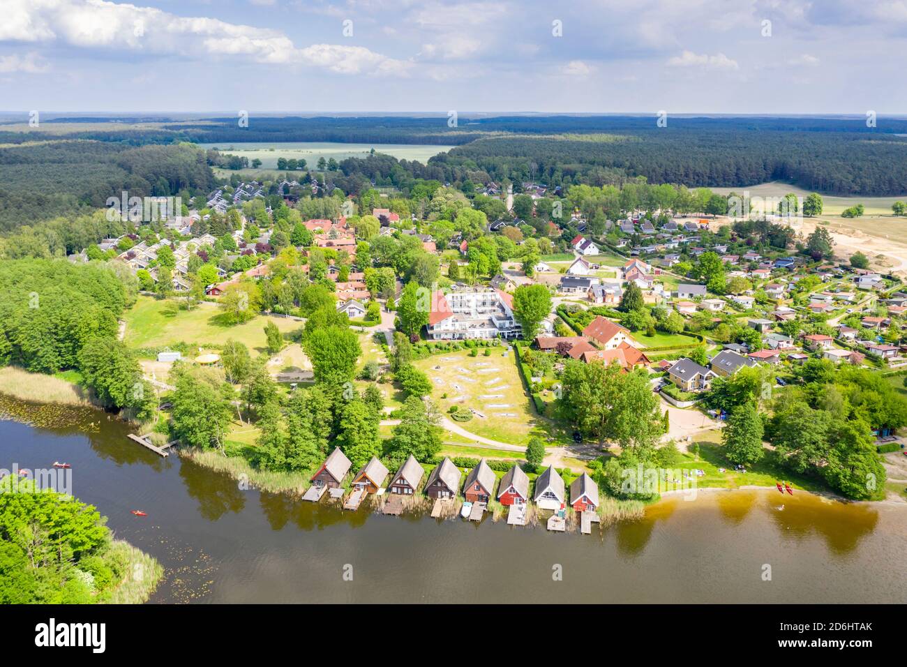 village Granzow north of Mirow, lake Granzow and holiday park ...