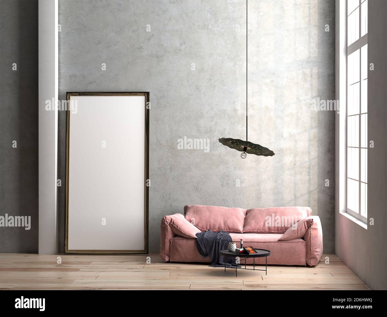 3d rendering of mock up pattern in newloft interior design with ...