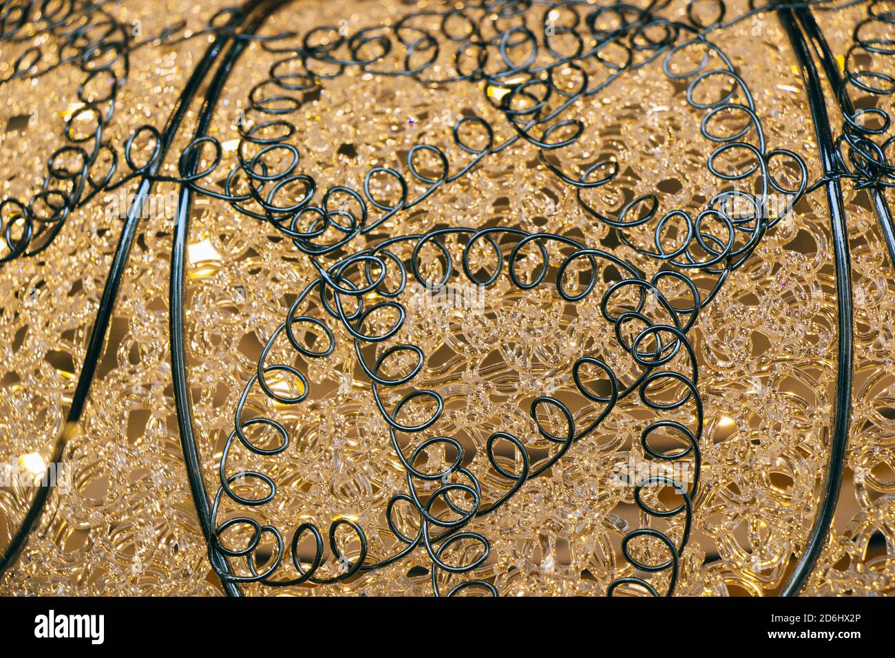 Closeup shot of metal wire design on a lamp Stock Photo - Alamy