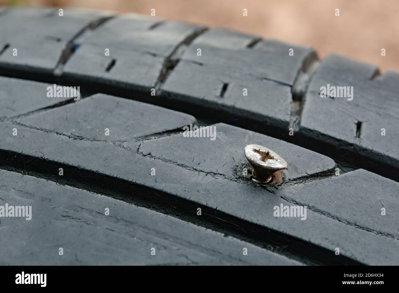 Tyre puncture nail in tyre hi-res stock photography and images - Alamy