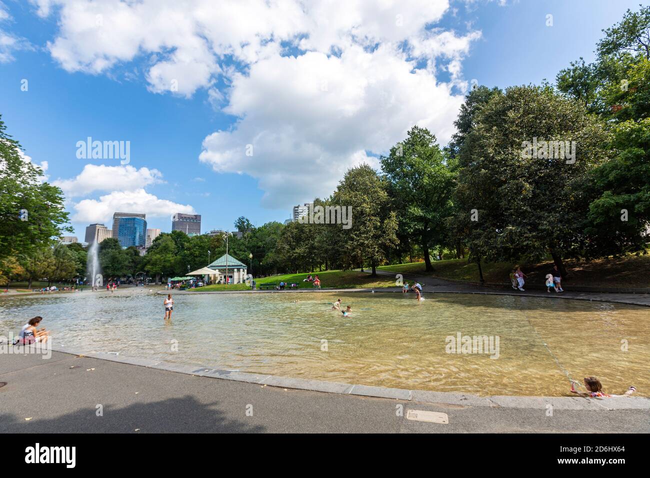 Children in The Frog Pond , Boston Common, Boston, Massachusetts, USA ...