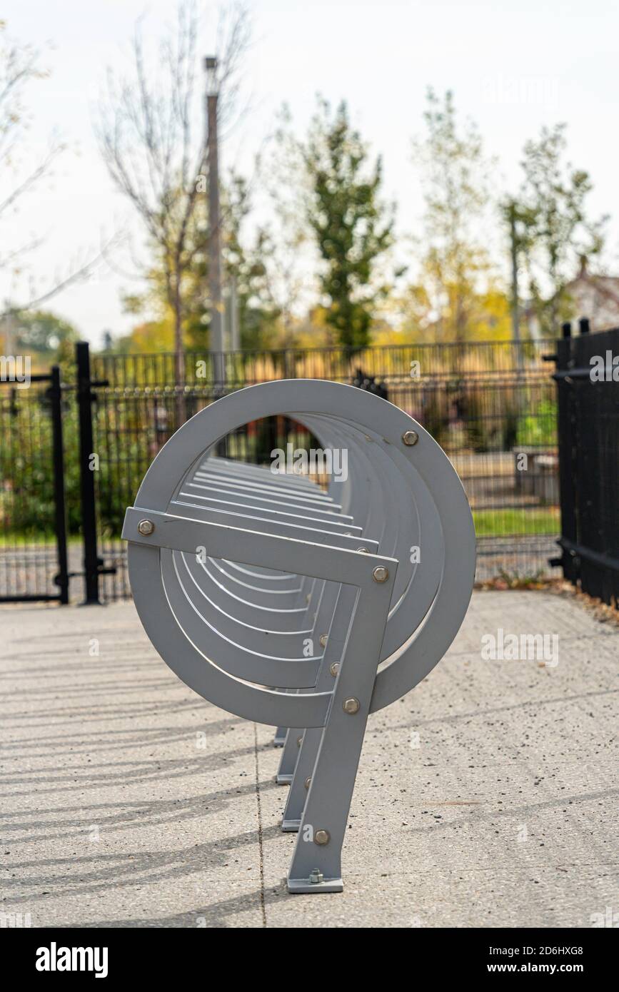 Empty bicycle rack hi-res stock photography and images - Alamy