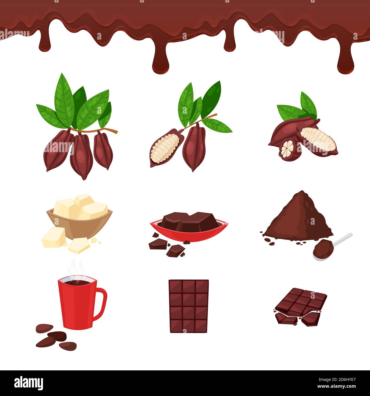 Cartoon cocoa brown beans Stock Vector Images - Alamy