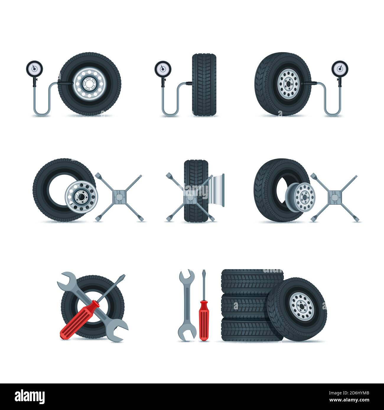 Pressure diagnostic and replacement wheels tools. Automobile tires ...