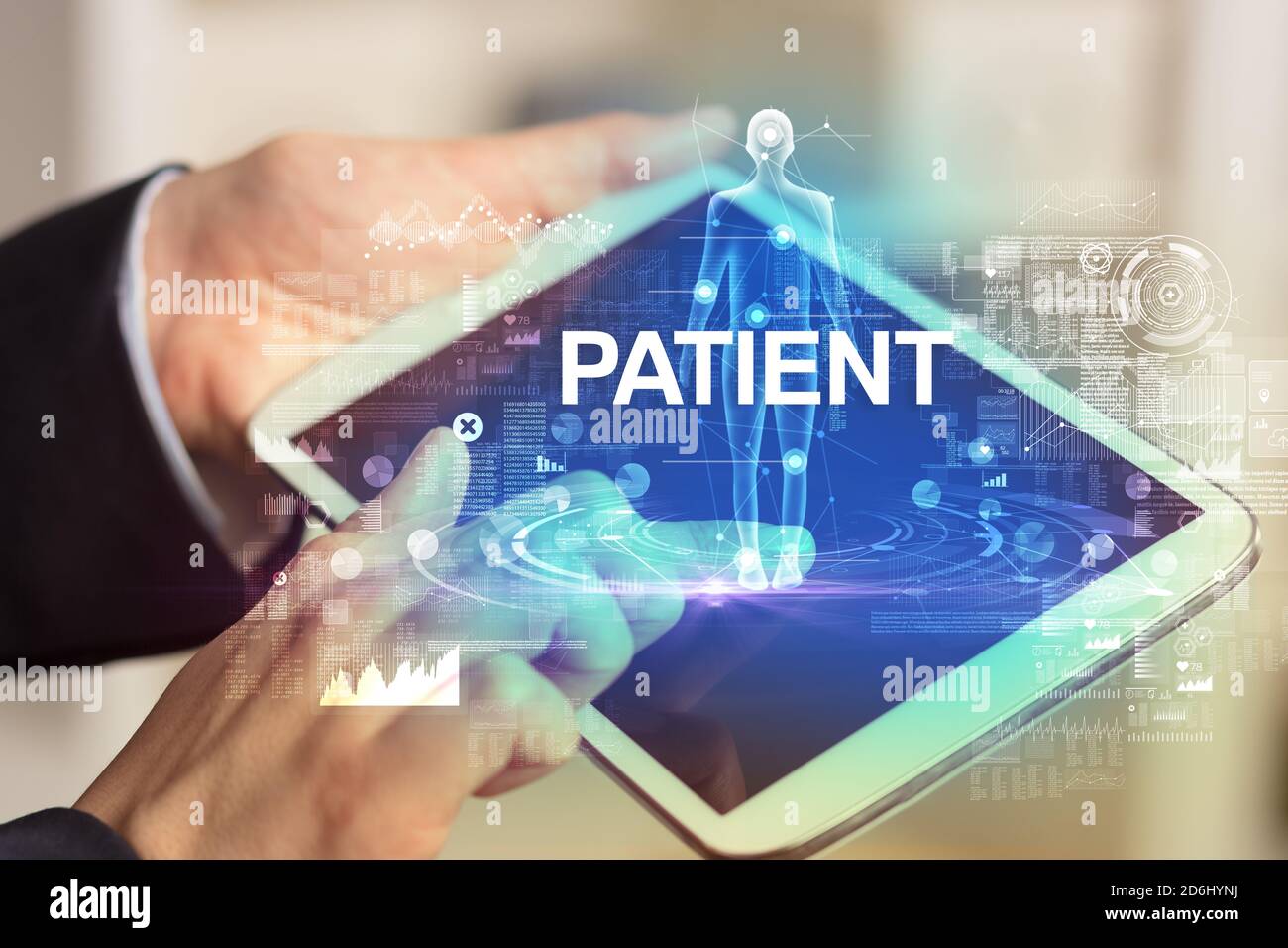Electronic medical record with PATIENT inscription, Medical technology ...