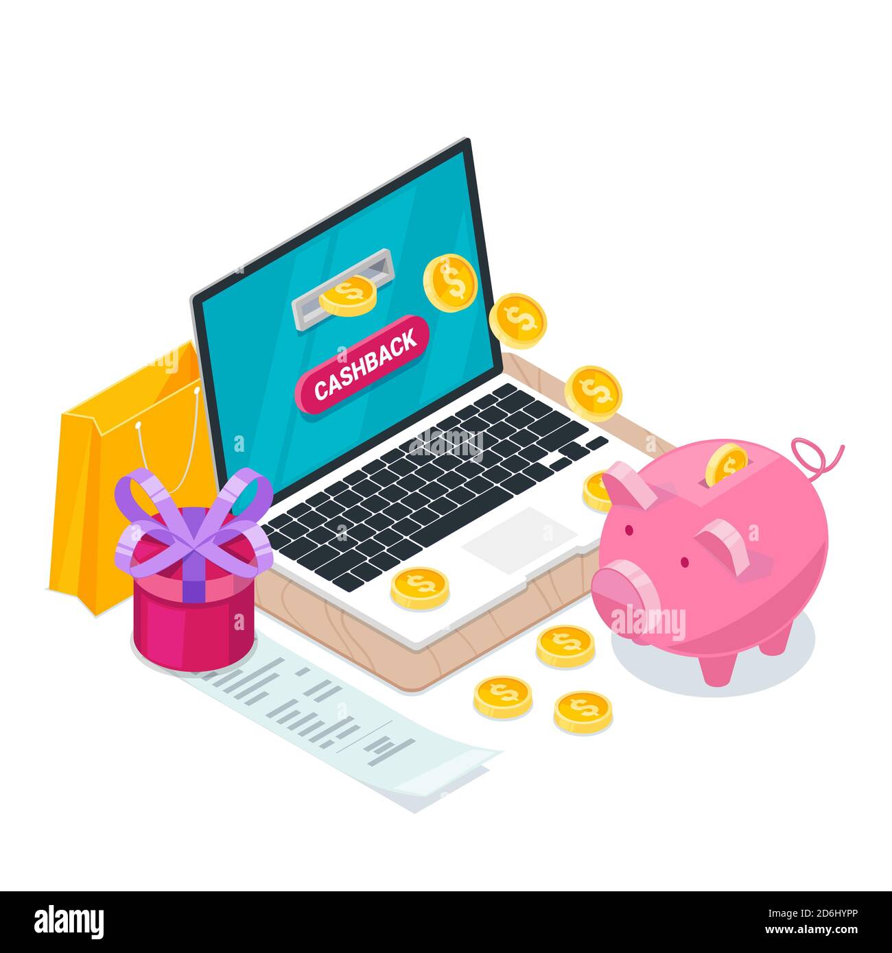 Online cashback service illustration Cut Out Stock Images & Pictures ...