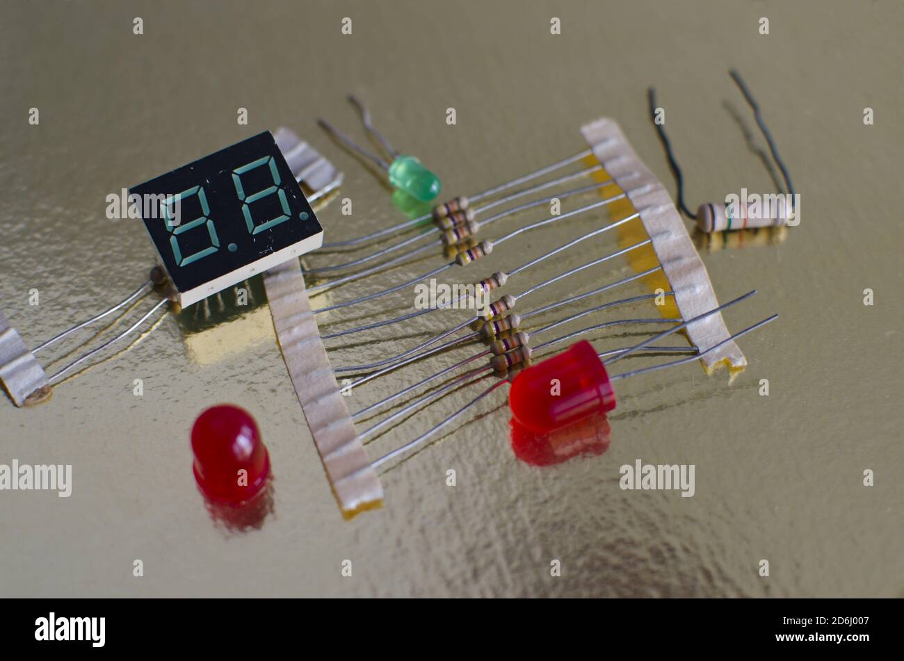 Closeup of different old electrical components on a surface Stock Photo ...