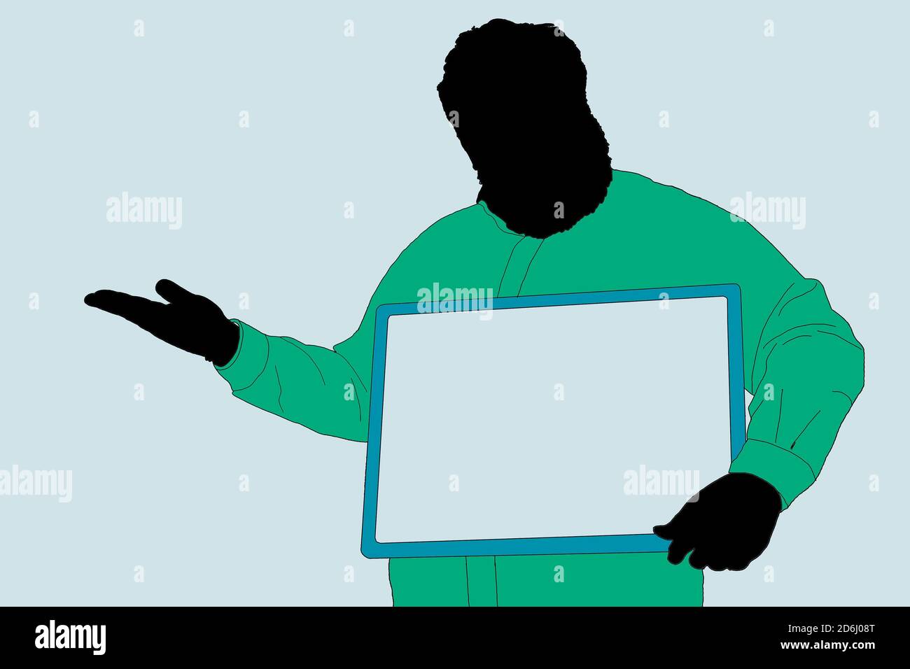 African American professor standing in front of chalkboard. School ...