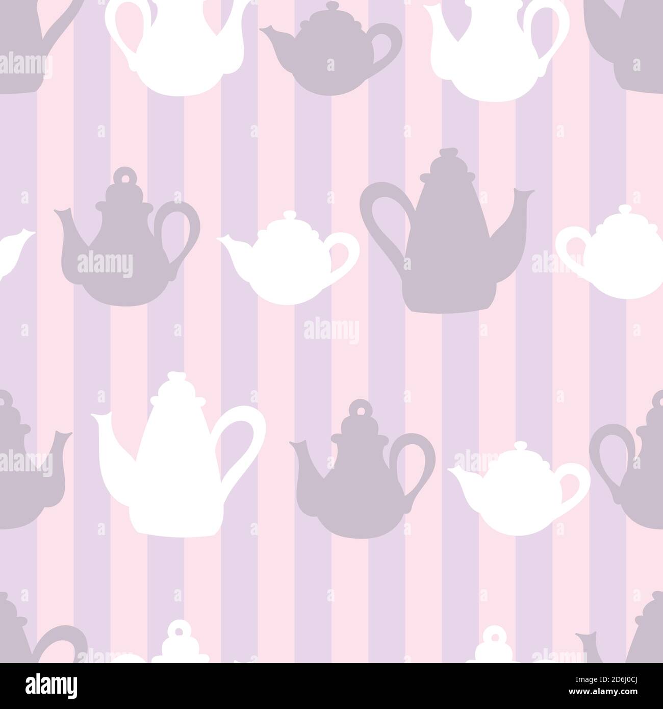 Vector teapot pattern with stripe background seamless repeat pattern Stock Vector Image & Art ...