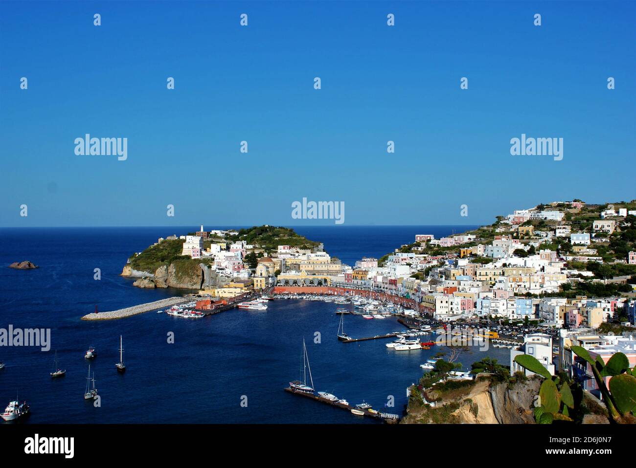 Ponza, Italy. The panoramic view on the port of Ponza Island Stock ...