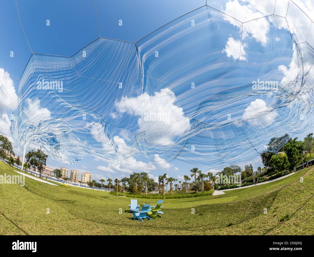 Bending Arc by Janet Echelman art installation on the St pete Pier in ...