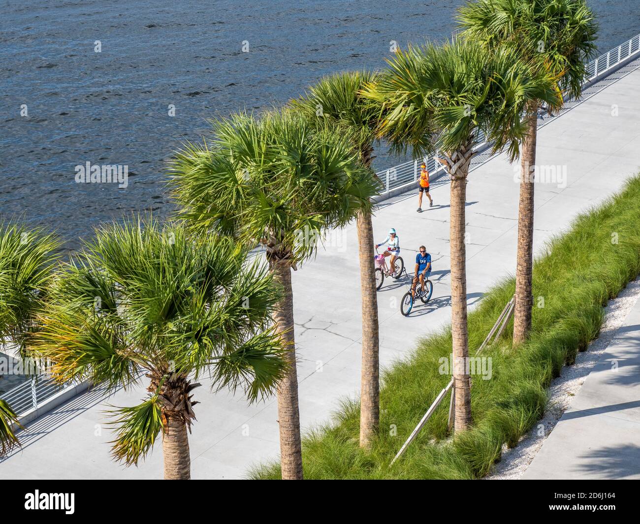 Bicycle riding on the new rebuilt St Pete Pier in St Petersburg Florida ...