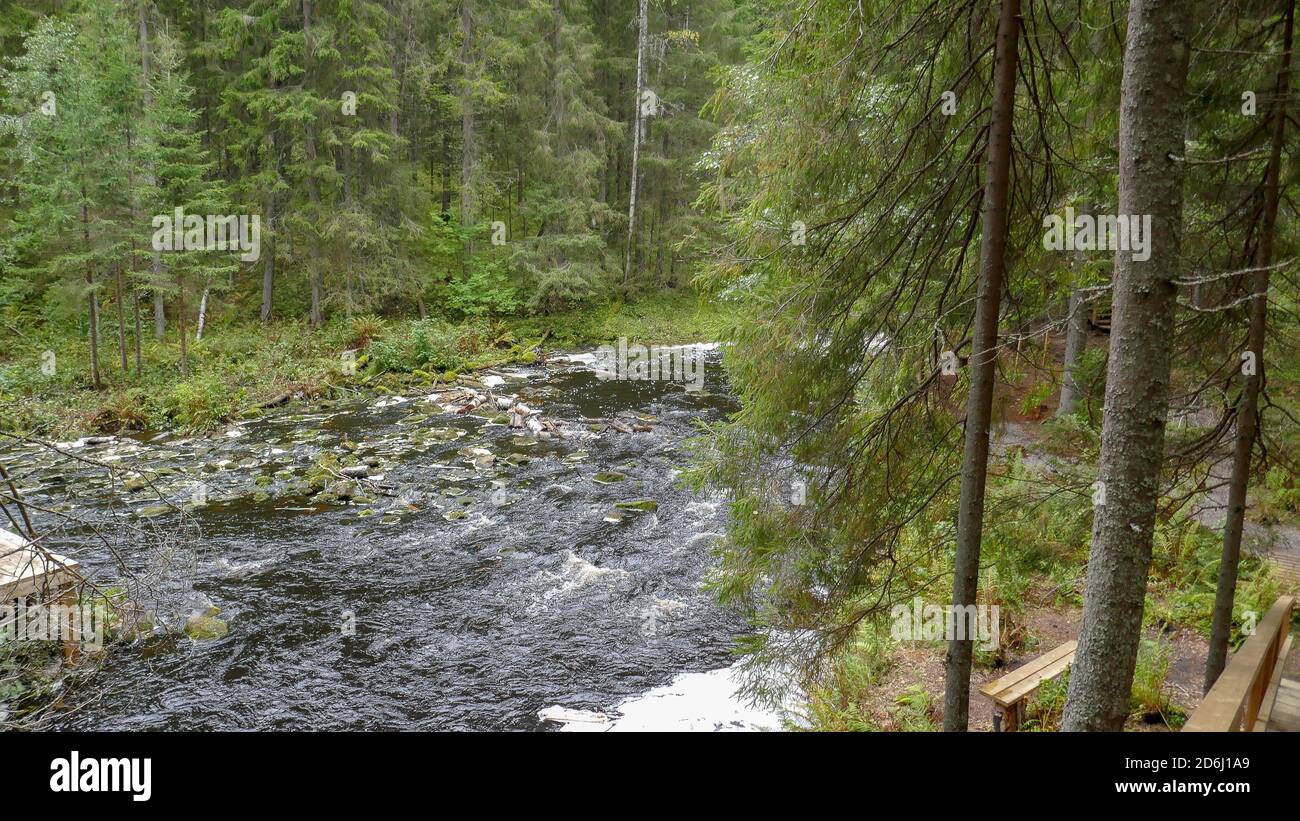 Natural Park in the North of Russia. Waterfalls, gorgeous nature and a ...