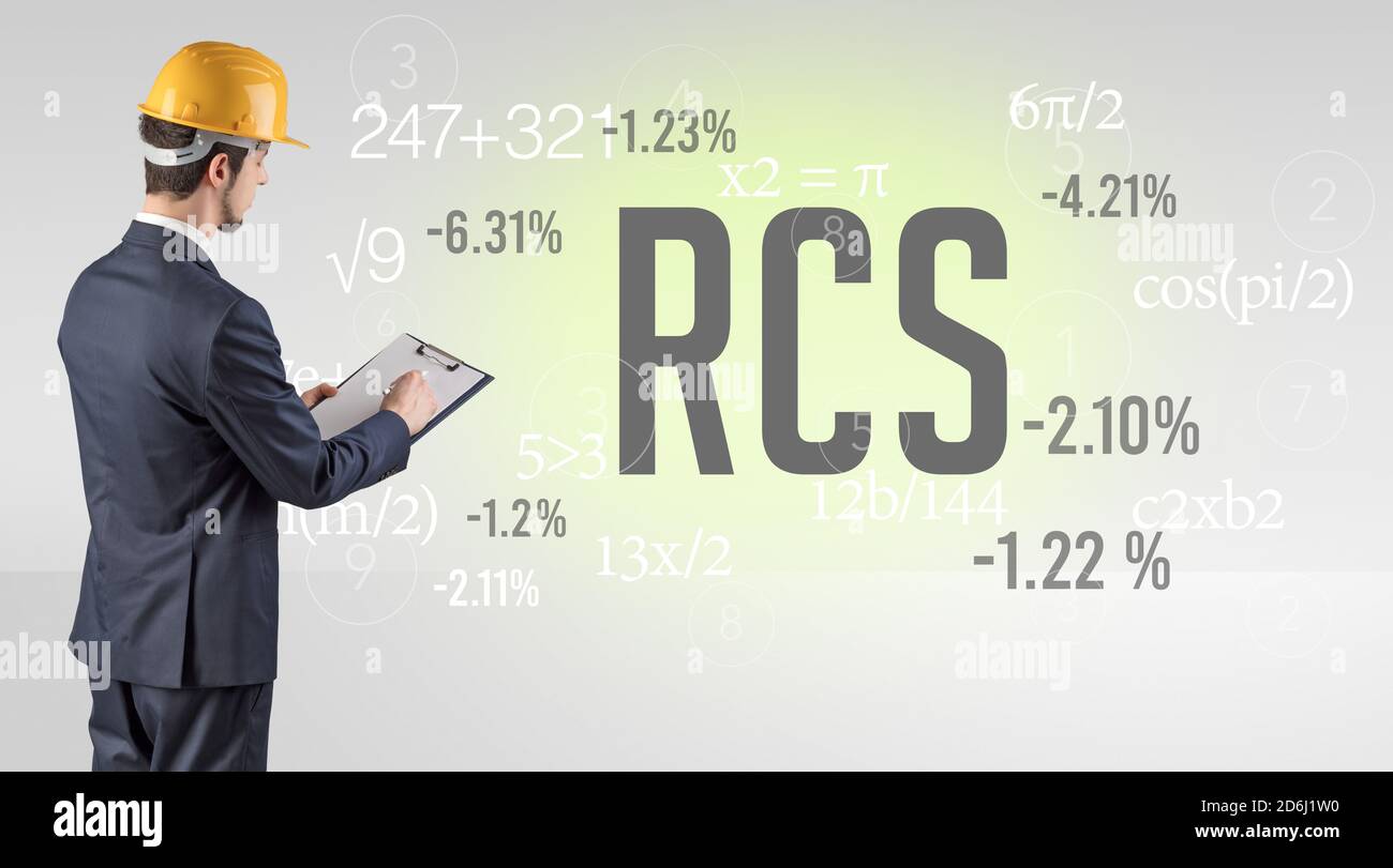 Technology Engineer in hard hat with RCS abbreviation Stock Photo - Alamy