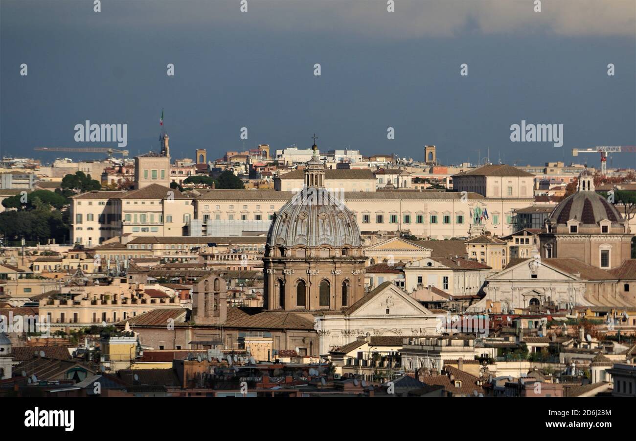 Rome , eternal city. The view from above on the ancient Rome and its domes and Churches Stock ...