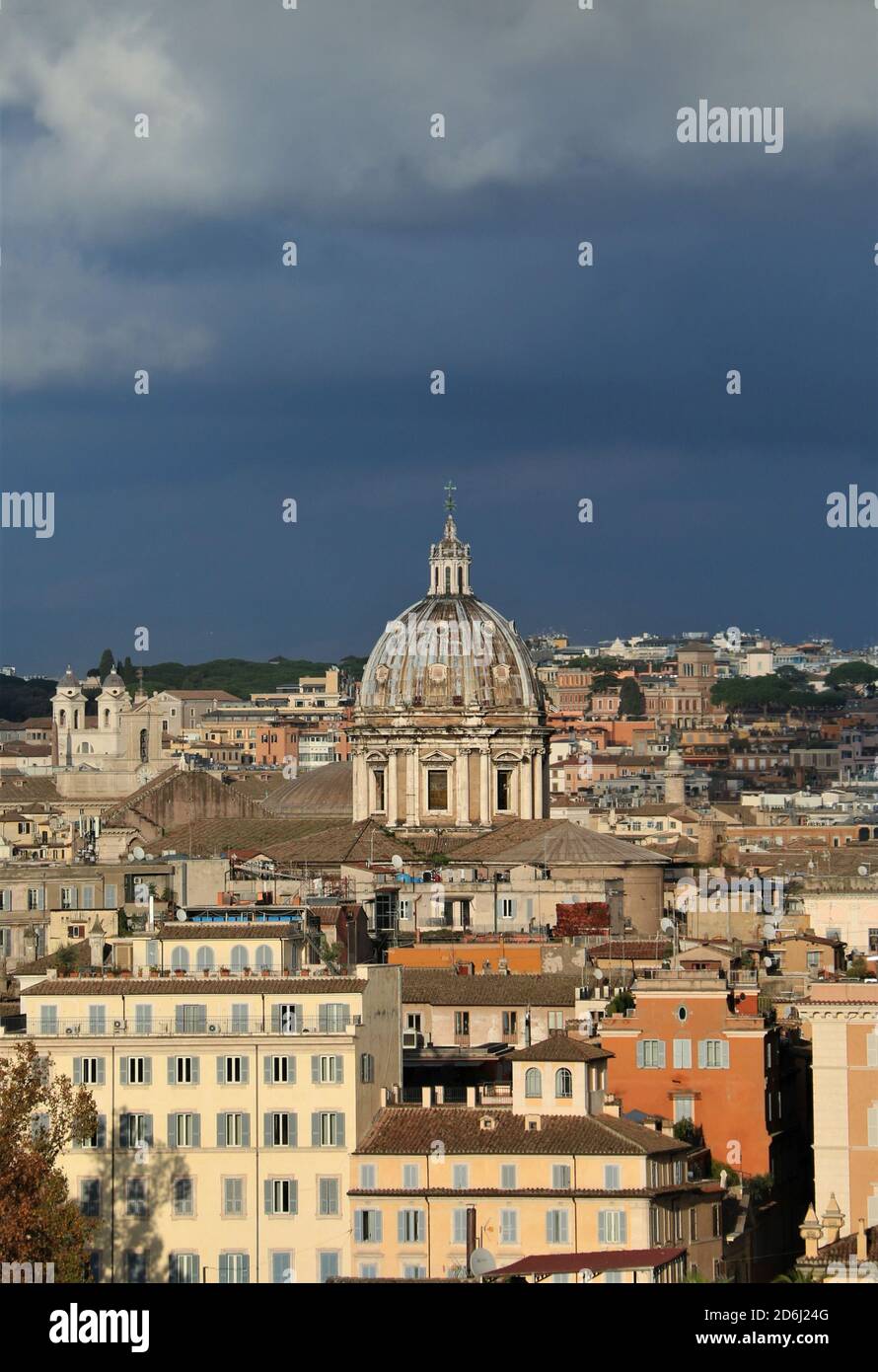 Rome , eternal city. The view from above on the ancient Rome and its domes and Churches Stock ...