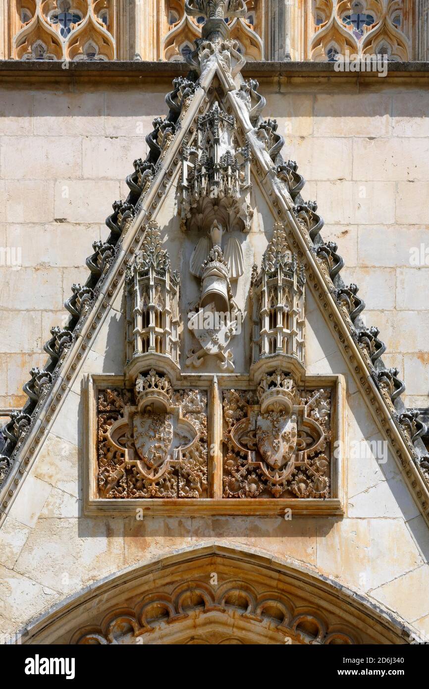 Detail of the Gothic Portal, Dominican Monastery of Batalha or Saint ...