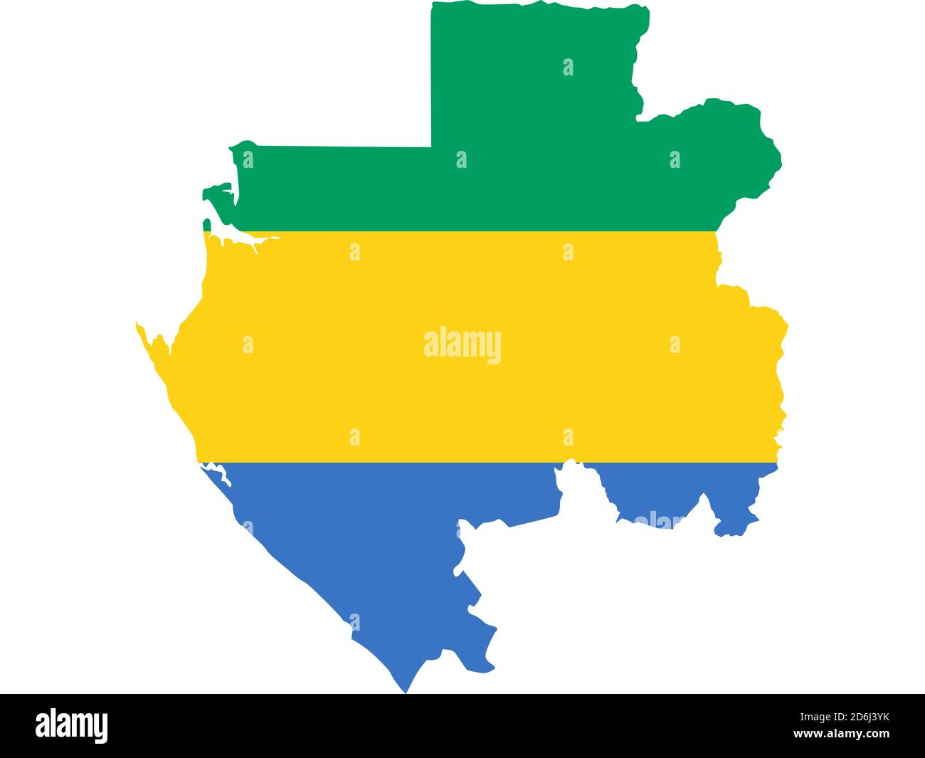 Flag in form form of the geographical country, Gabon, Sub-Saharan ...