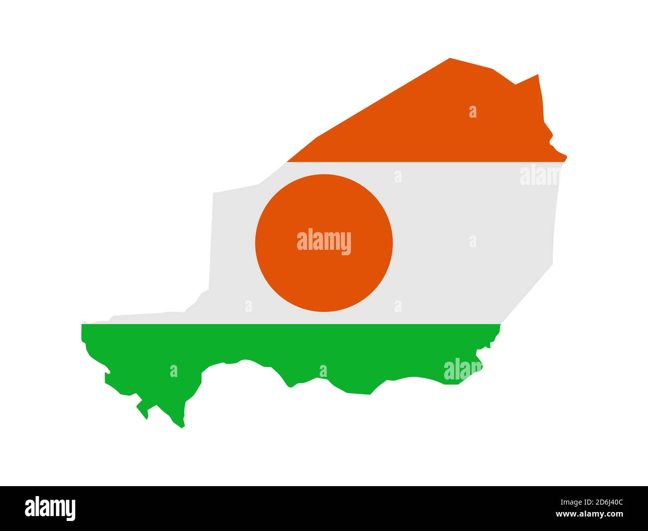 Flag in form form of the geographical country, Niger, Sub-Saharan ...