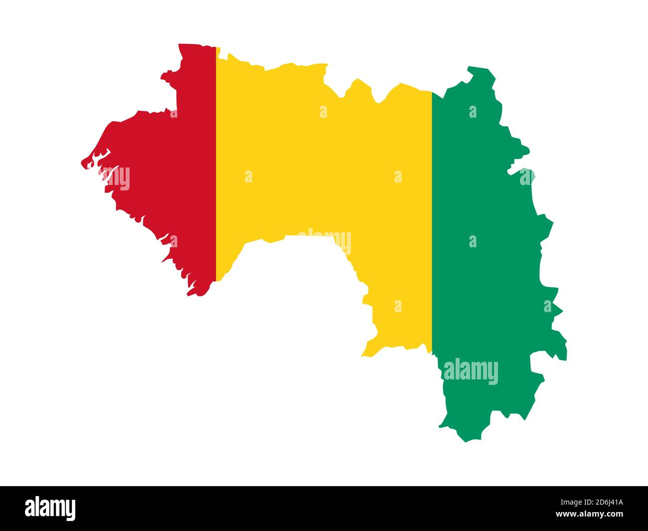 Flag in form form of the geographical country, Guinea, Sub-Saharan ...