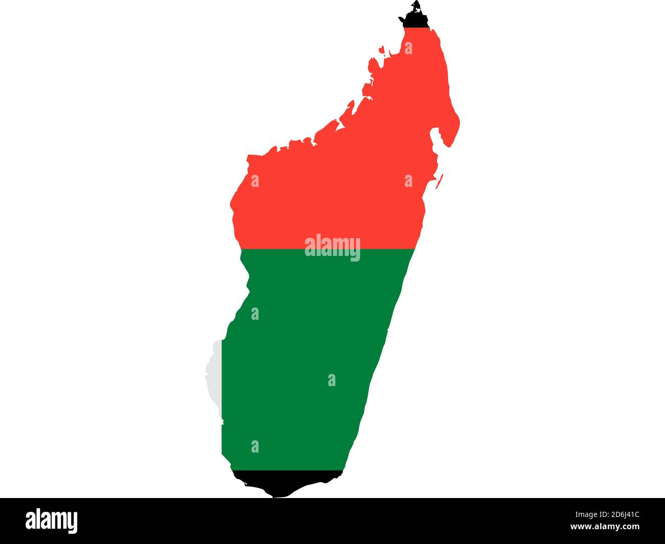 Flag in form form of the geographical country, Madagascar, Sub-Saharan ...