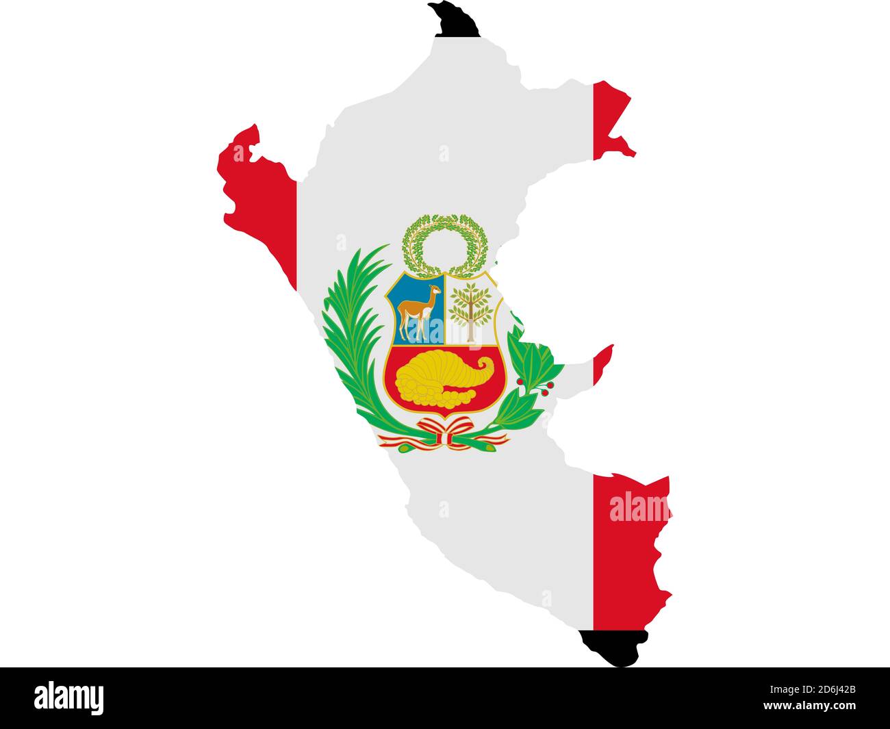 Flag in form form of the geographical country, Peru, Latin America and ...