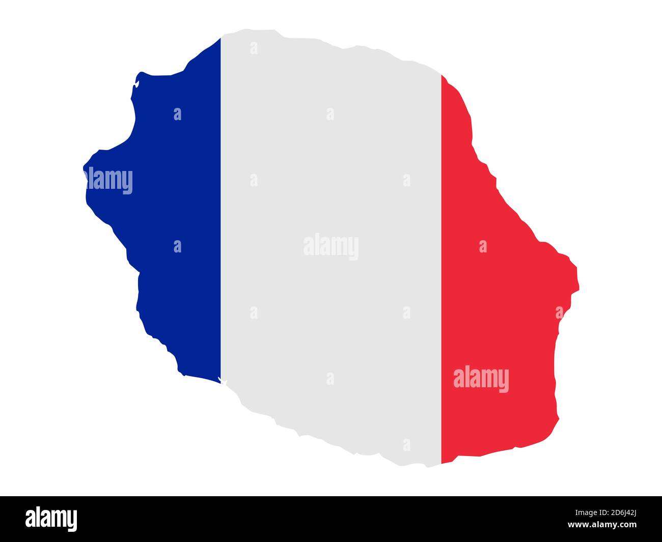 Flag in form form of the geographical country, Reunion, Sub-Saharan ...