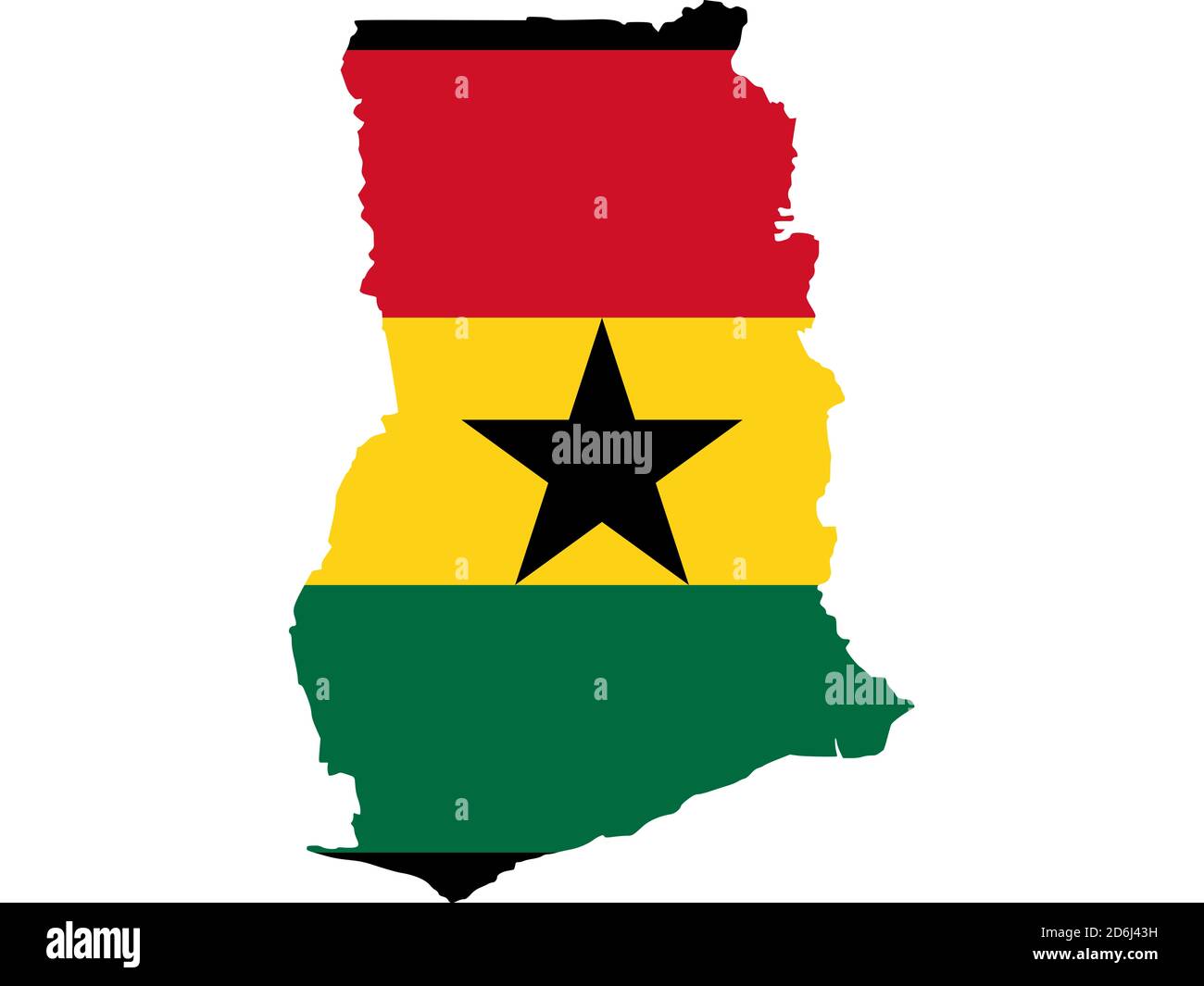 Flag in form form of the geographical country, Ghana, Sub-Saharan ...