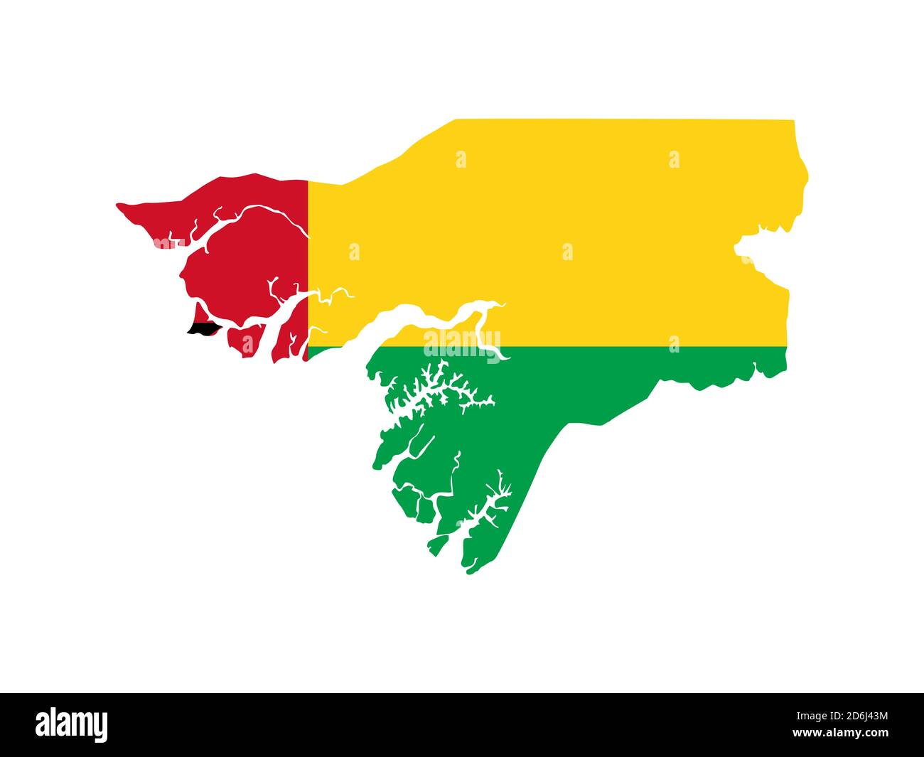 Flag in form form of the geographical country, Guinea-Bissau, Sub ...