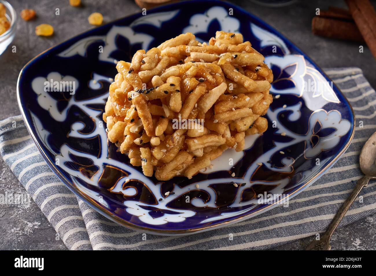 Traditional azian cake chuk chuk with honey and nuts Stock Photo - Alamy