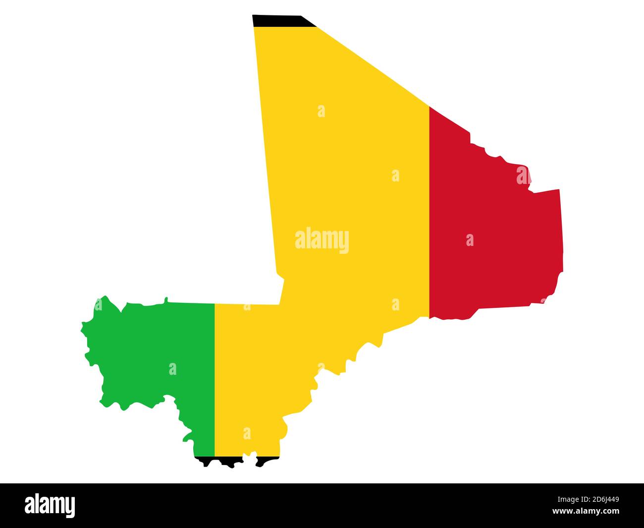 Flag in form form of the geographical country, Mali, Sub-Saharan Africa ...