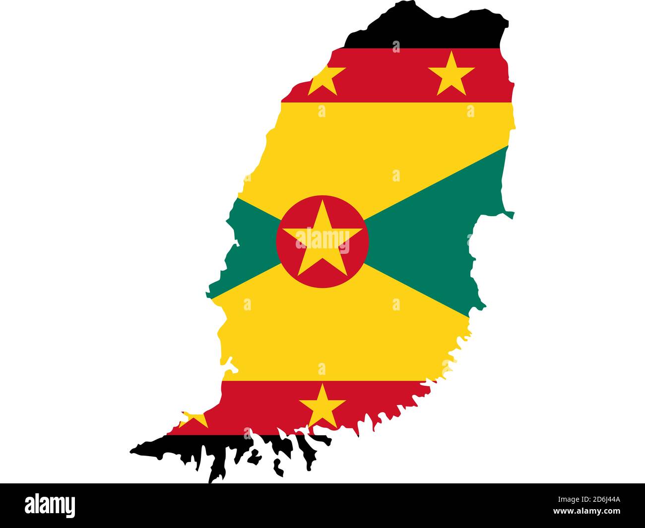Flag in form form of the geographical country, Grenada, Latin America ...