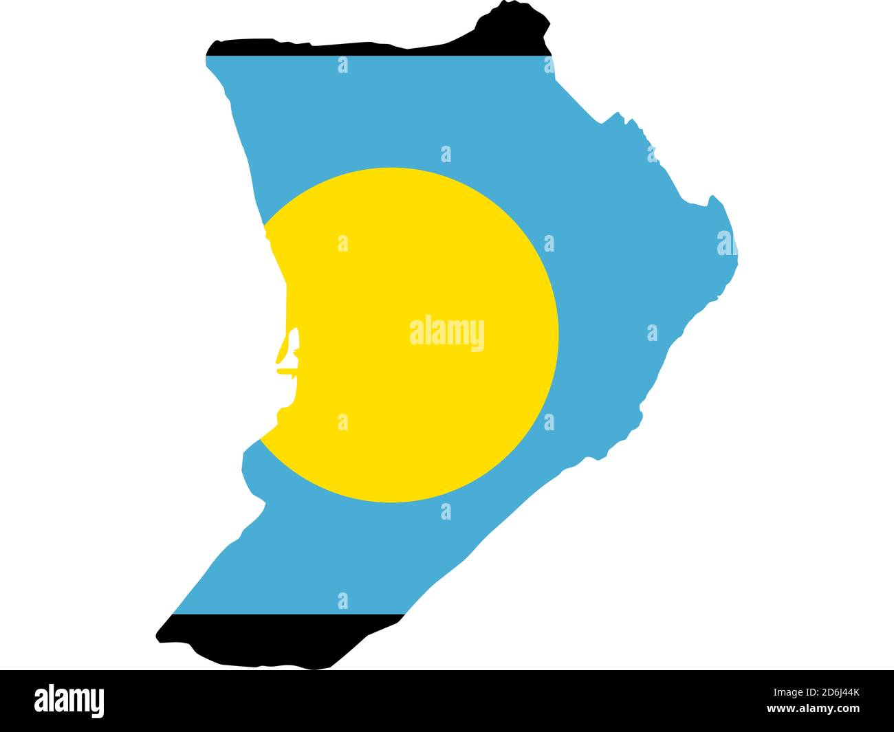 Flag in form form of the geographical country, Palau, Micronesia ...