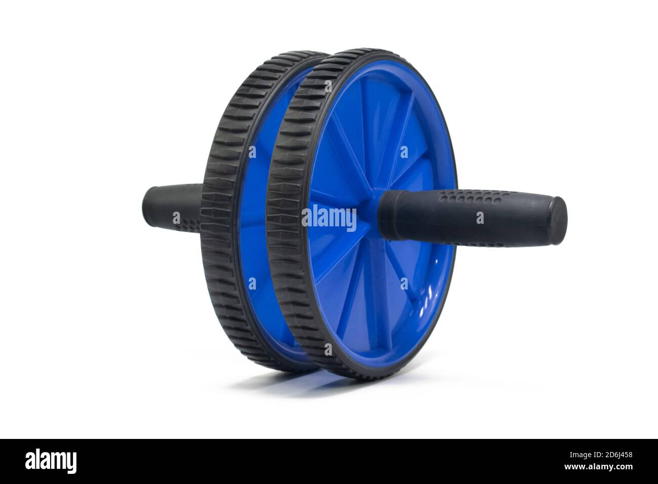 Workout fitness exercise roller, training wheel isolated on white ...