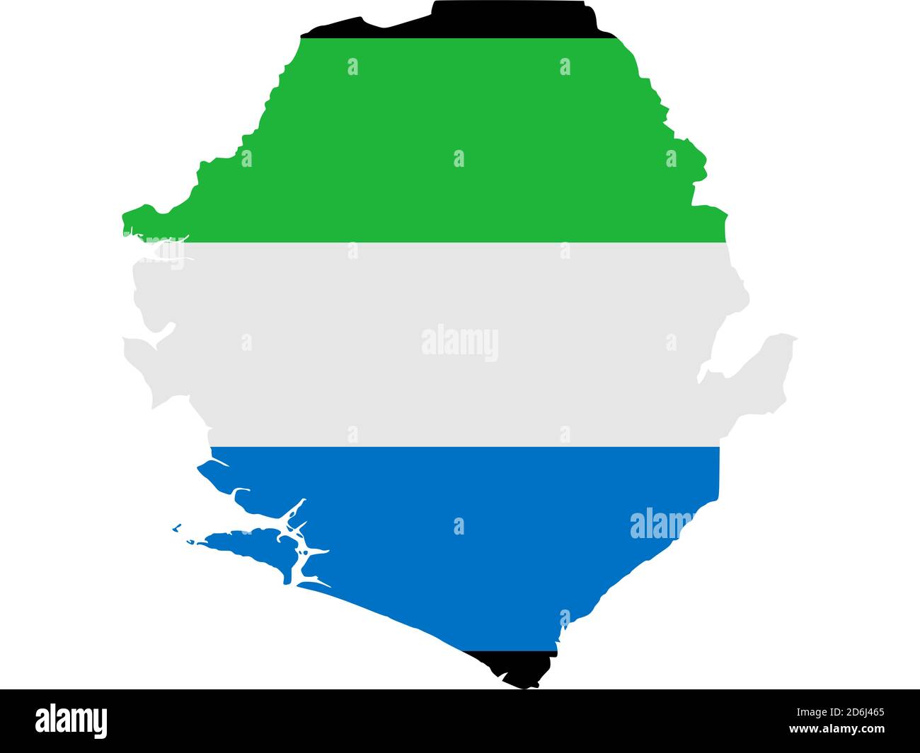 Flag in form form of the geographical country, Sierra Leone, Sub ...
