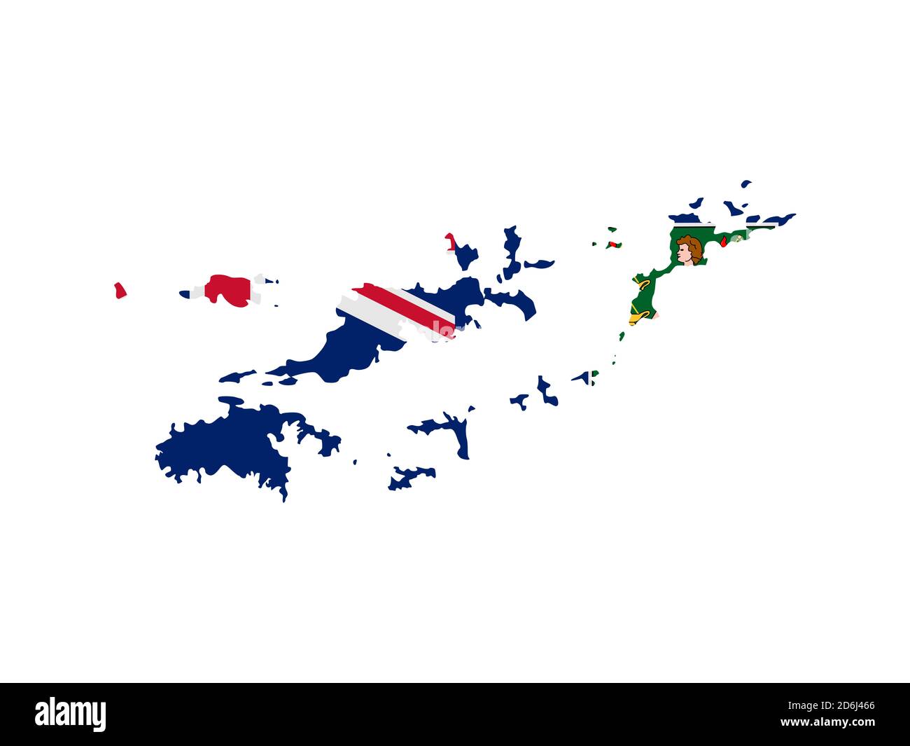 Flag in form form of the geographical country, British Virgin Islands ...