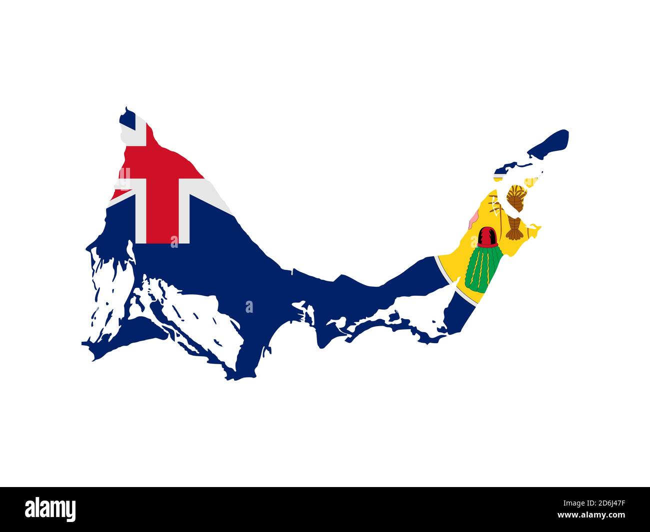 Flag in form form of the geographical country, Turks and Caicos Islands ...