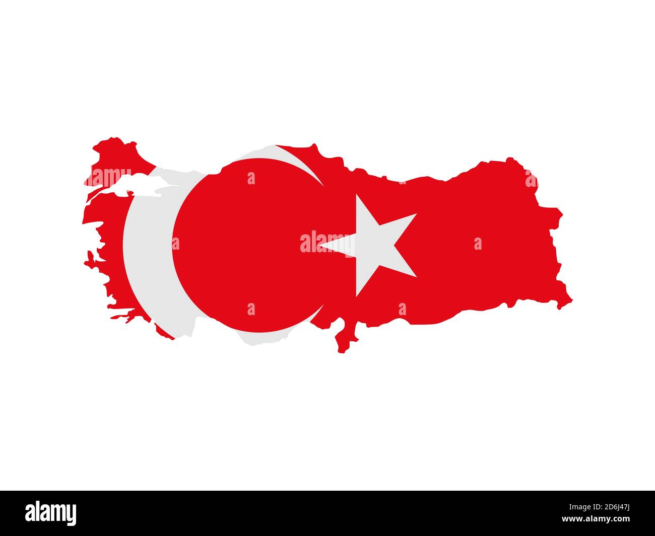 Flag in form form of the geographical country, Turkey, Western Asia ...