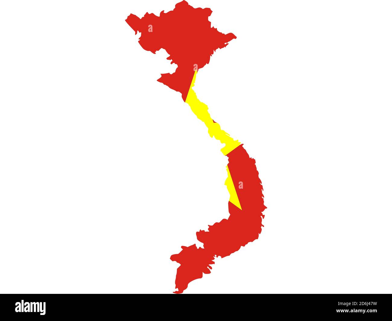 Flag in form form of the geographical country, Viet Nam, South-eastern ...