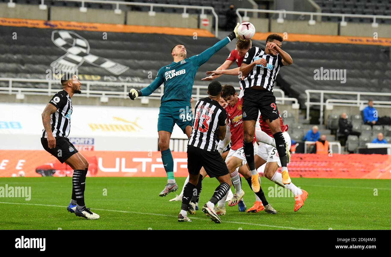 Newcastle United goalkeeper Karl Darlow punches clear during the ...