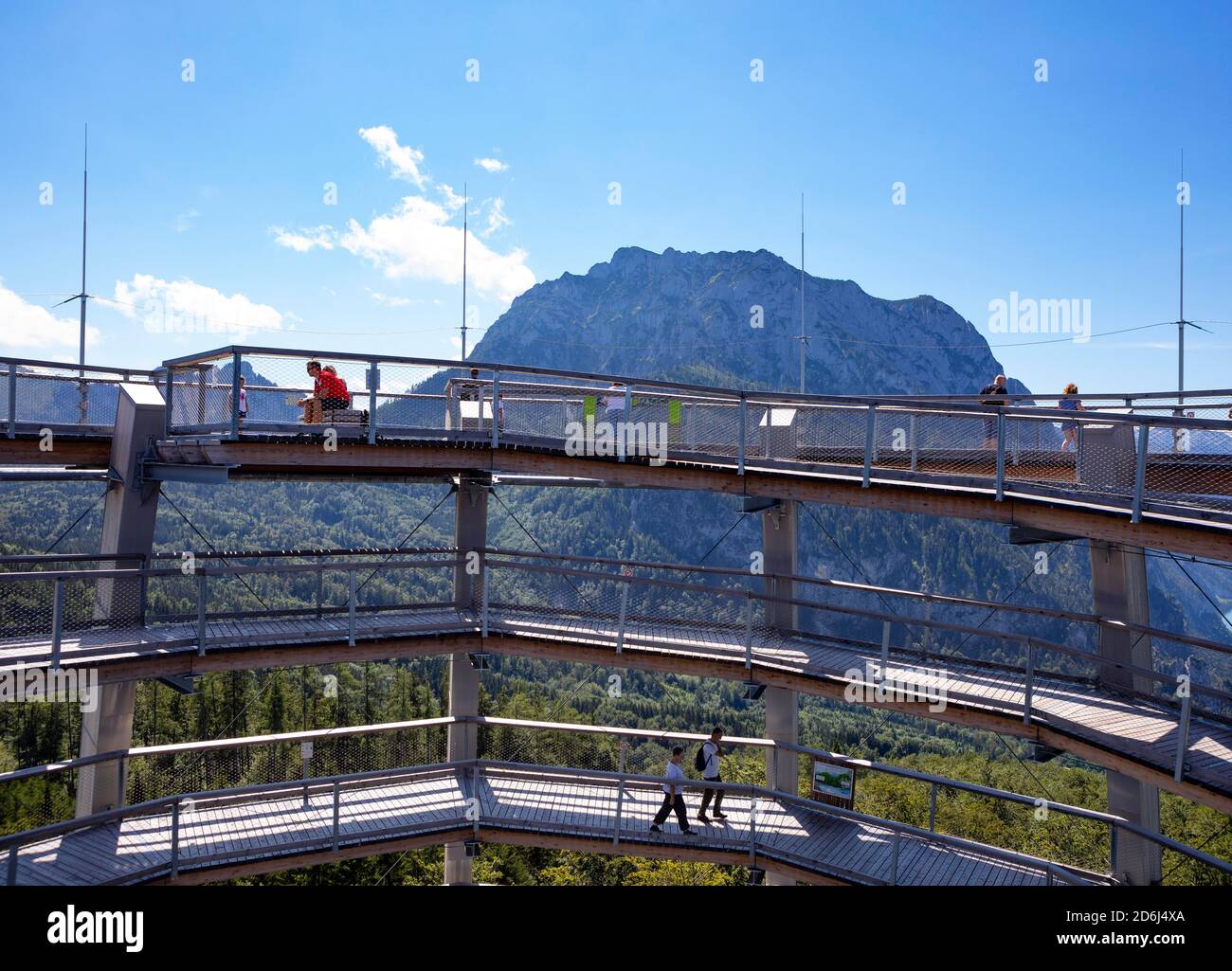 Observation tower at the tree top path Salzkammergut am Gruenberg with ...