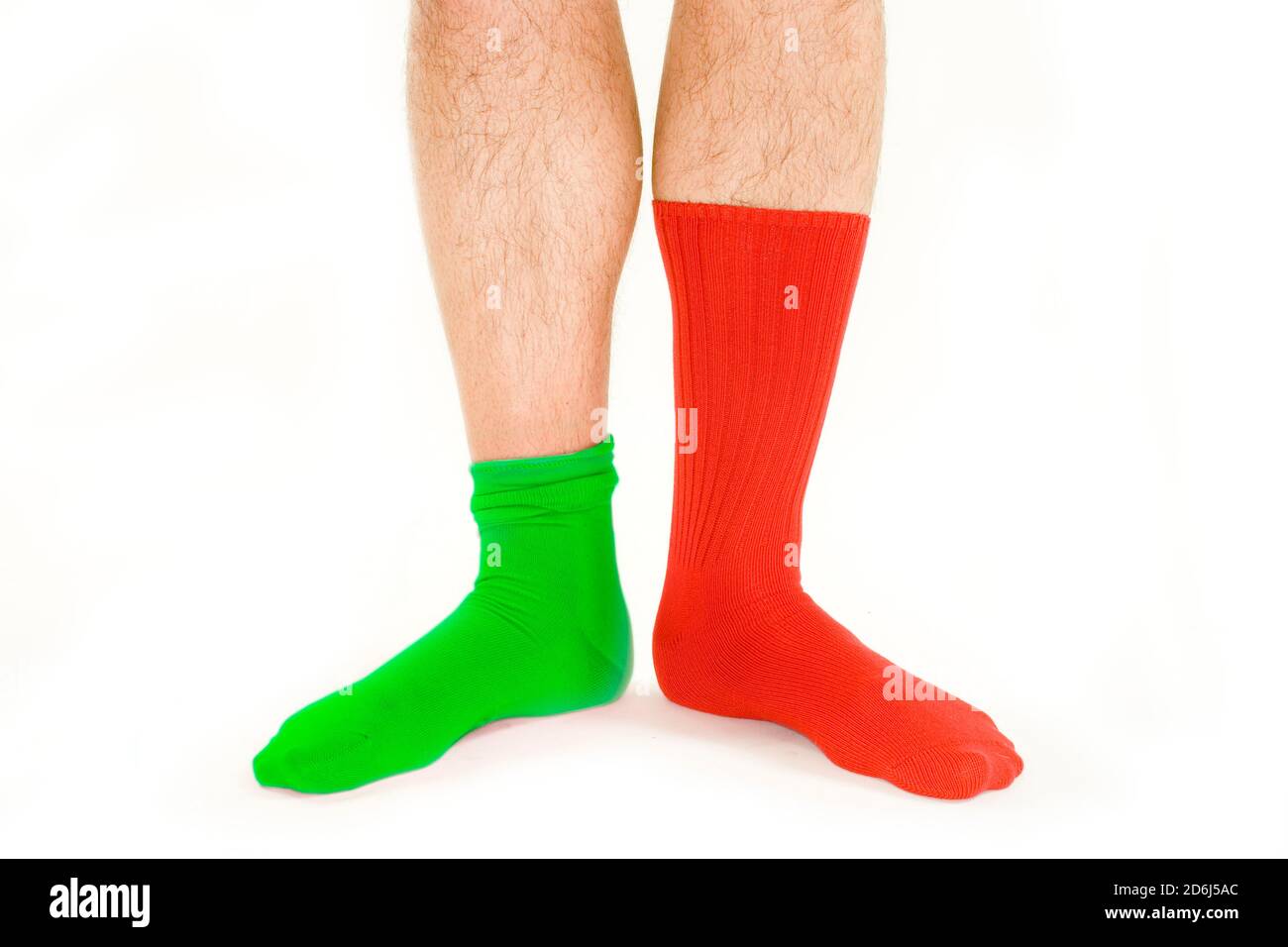 Different socks, red green, Berlin, Germany Stock Photo - Alamy