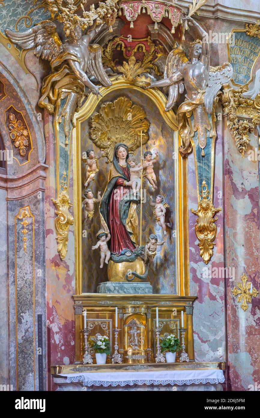 Side altar with figure of the virgin mary hi-res stock photography and ...