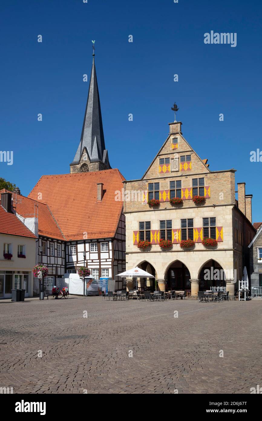 Parish church St. Christophorus and old town hall, Werne, Westphalia ...