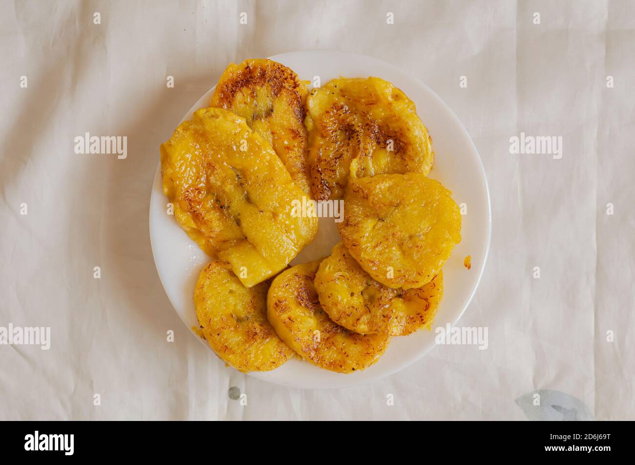 Cooked Plantain Slices Stock Photo - Alamy