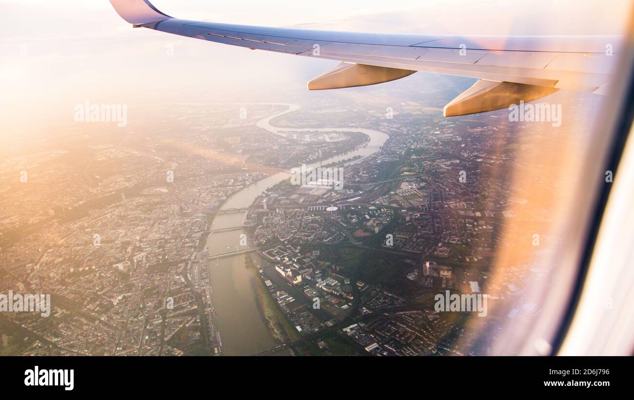Beautiful view opening fro the airplane window Stock Photo - Alamy
