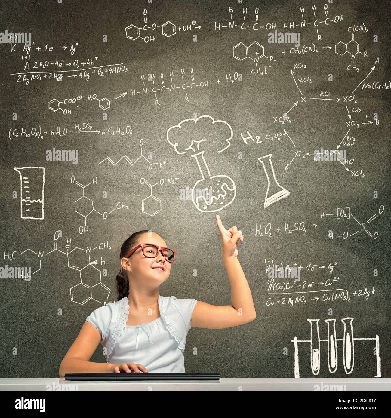 Little school genius Stock Photo - Alamy