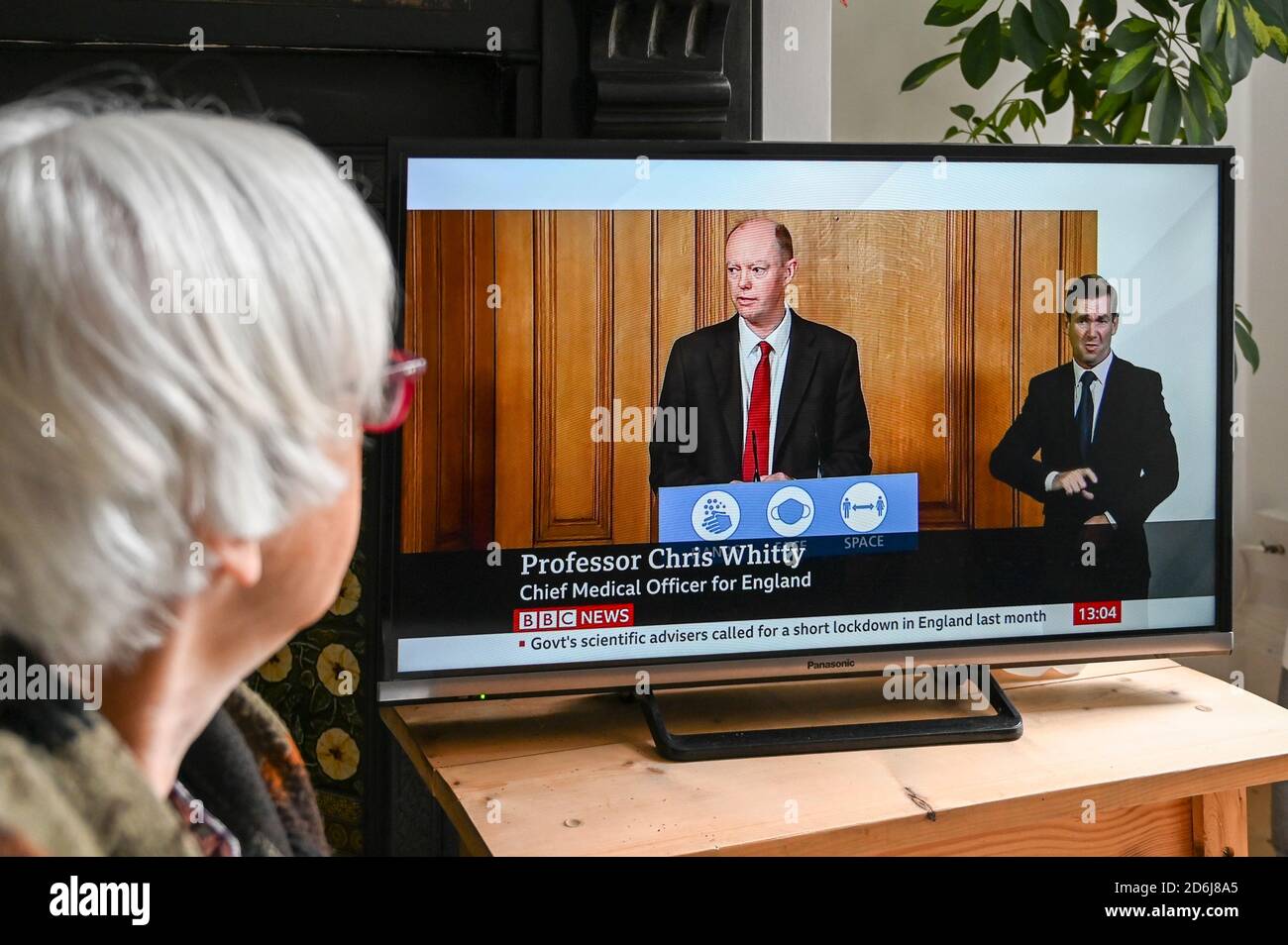 Professor Chris Whitty giving a televised press conference regarding ...