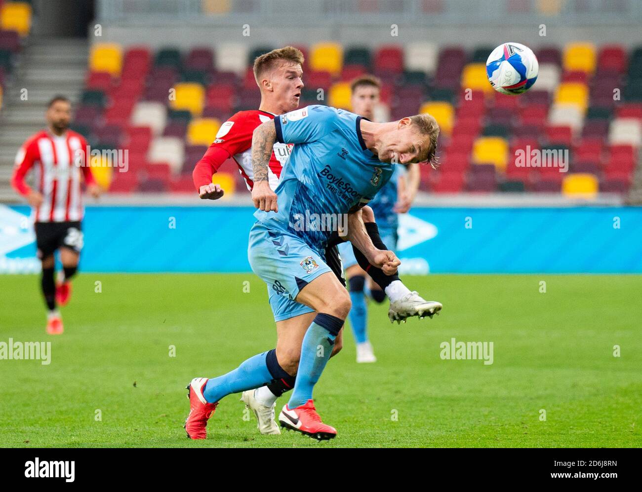 Brentford, UK. 17th Oct, 2020. Coventry Kyle McFadzean and Brentford's ...
